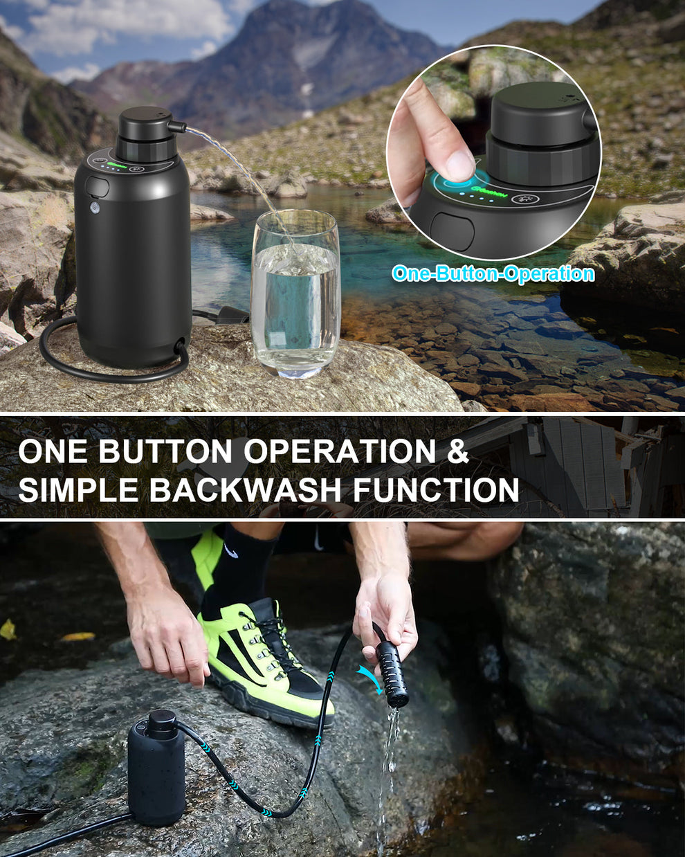 Rechargeable portable water purifier with 5-stage filtration system ...